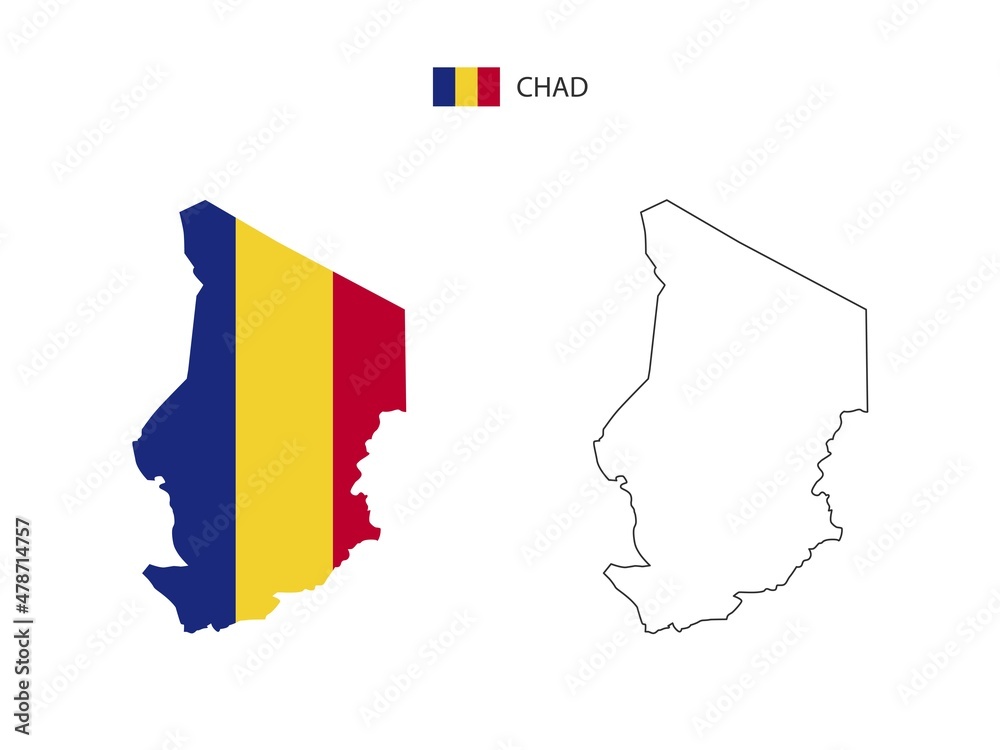 Chad map city vector divided by outline simplicity style. Have 2 ...