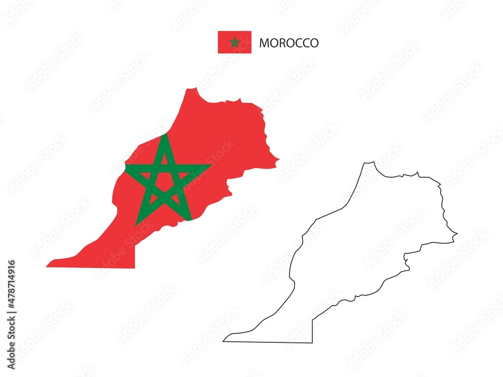 Vecteur Stock Morocco Map City Vector Divided By Outline Simplicity Style Have 2 Versions