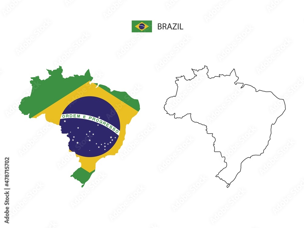 Brazil map city vector divided by outline simplicity style. Have 2 ...