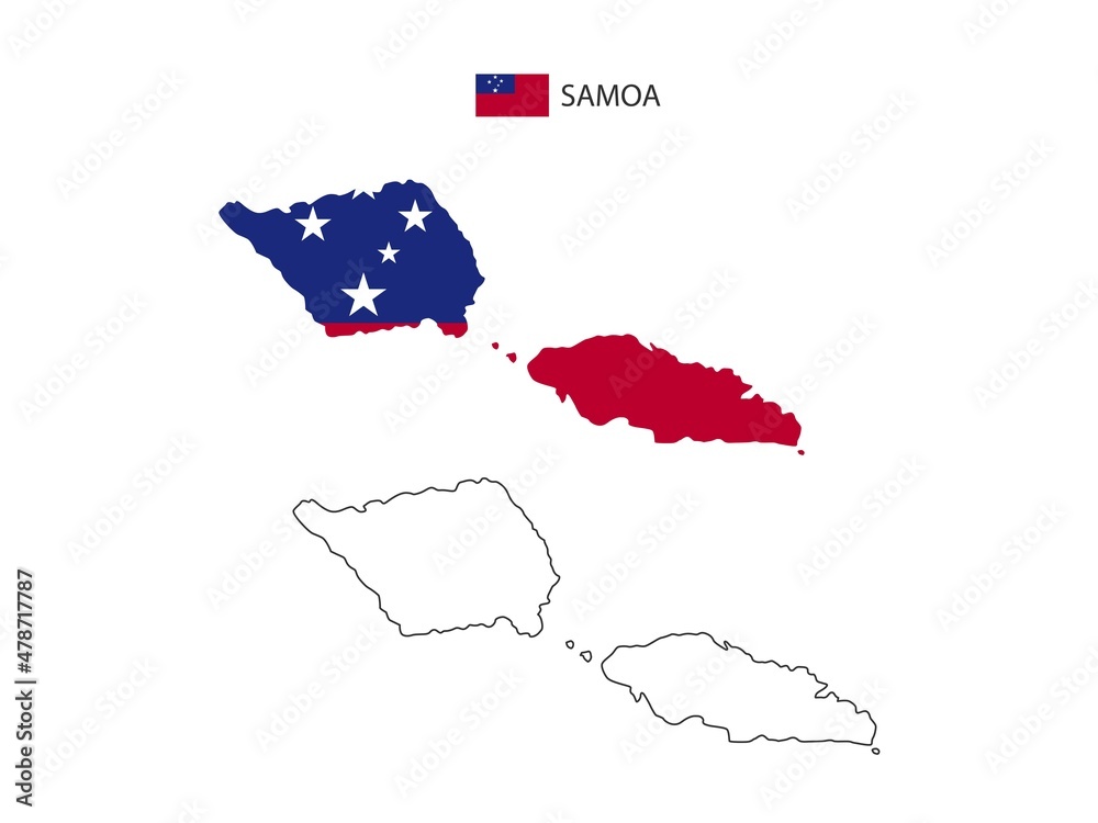 Samoa map city vector divided by outline simplicity style. Have 2 ...