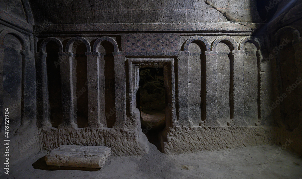 Gumusler Monastery and underground cave city in Nigde, Turkey. Unesco ...