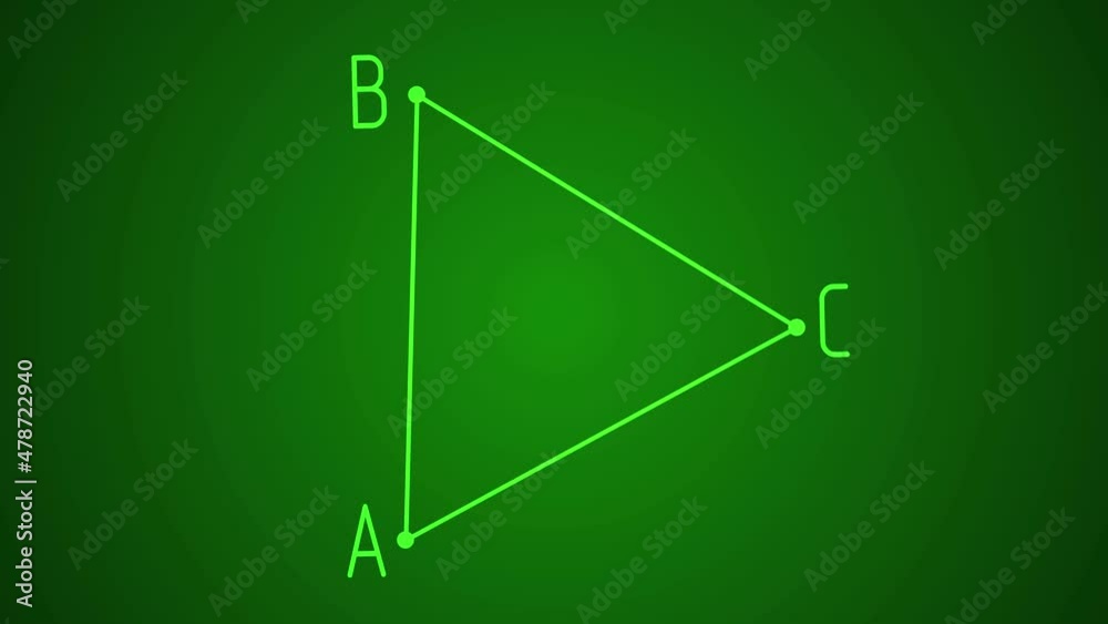 Triangle math geometry icon on color background. 4K FullHD and HD ...