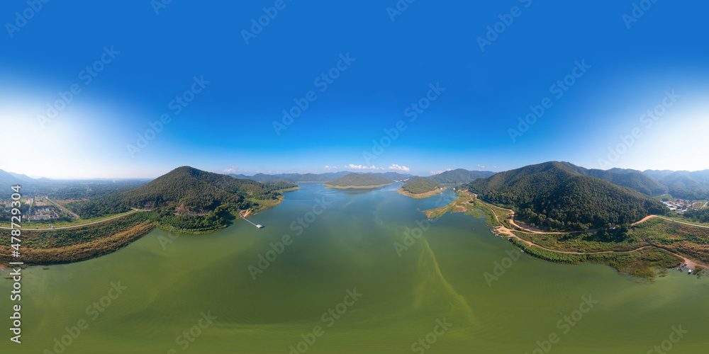 360 panorama by 180 degrees angle seamless panorama of aerial top view ...