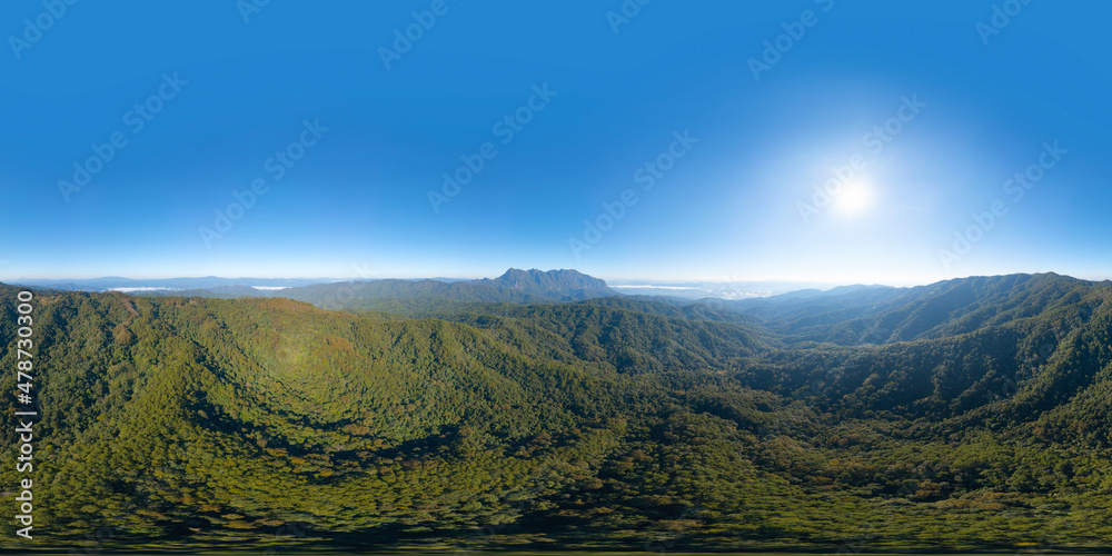 360 panorama by 180 degrees angle seamless panorama of Doi Luang Chiang ...