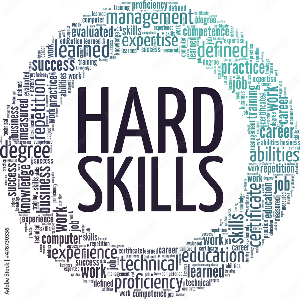 Hard Skills conceptual vector illustration word cloud isolated on white ...