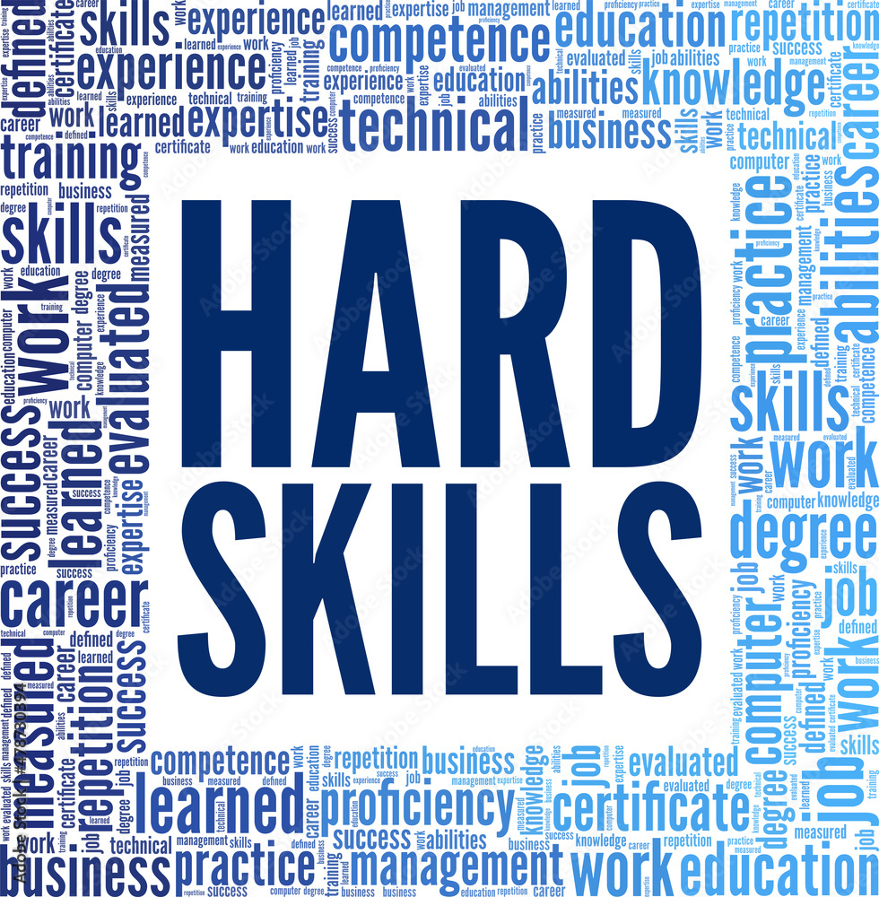 Hard Skills conceptual vector illustration word cloud isolated on white ...