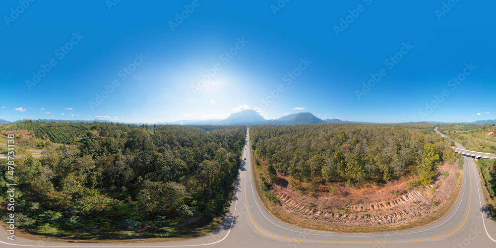 360 panorama by 180 degrees angle seamless panorama of aerial top view ...