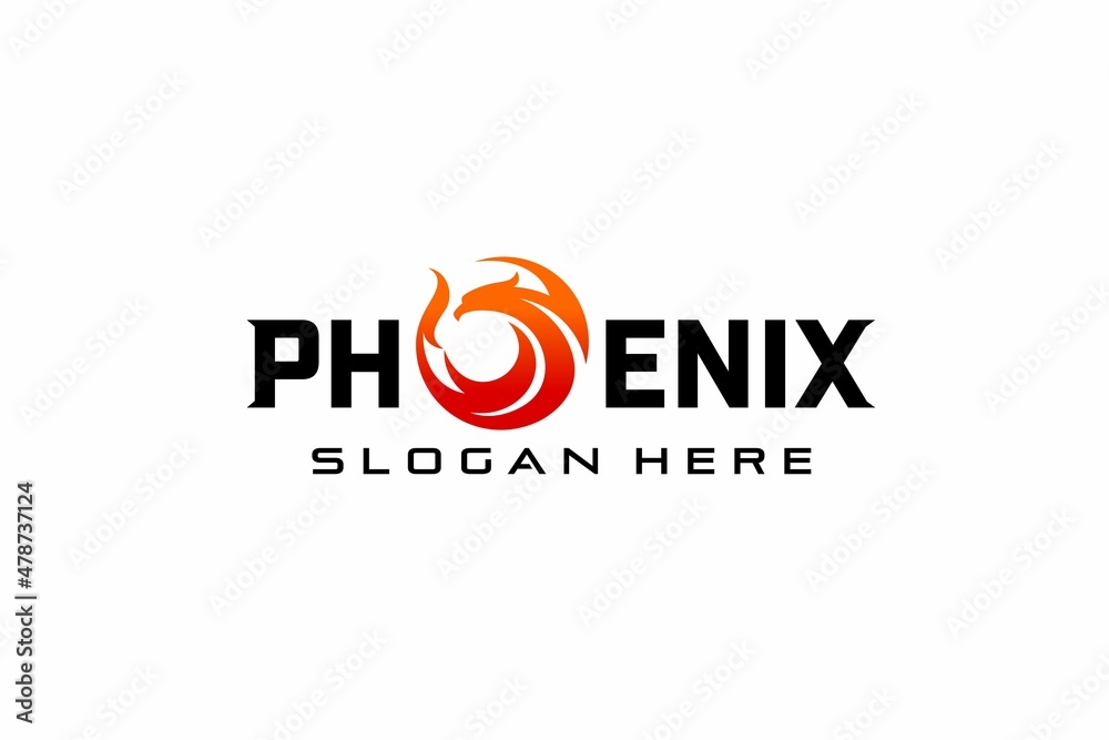 Phoenix logo in a circle style Stock Vector | Adobe Stock