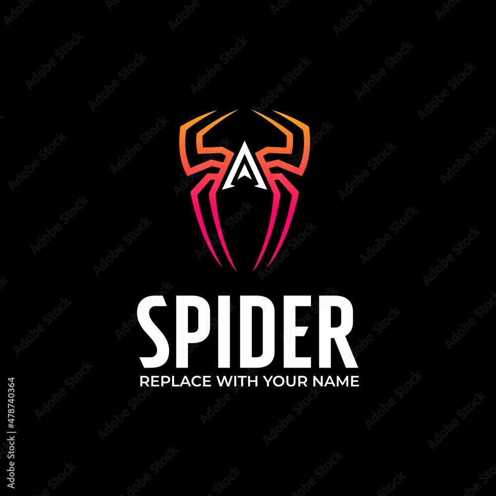 Spider logo with the letter A Stock Vector | Adobe Stock