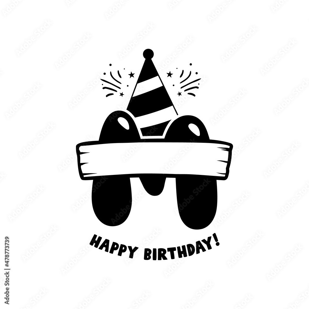 Initial Birthday M Letter. Happy birthday monogram design with balloons ...
