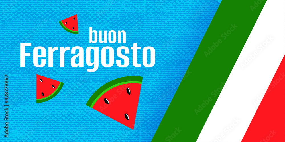 Vetor de Buon Ferragosto italian summer festival. Placard, poster ...