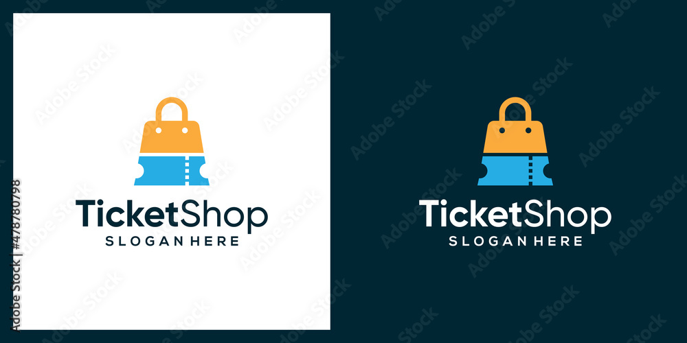 Ticket Shop logo design template, Online ticket shop logo template ...