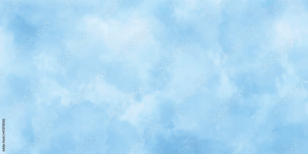 Wet ink effect sky blue color watercolor background. Creative light ...
