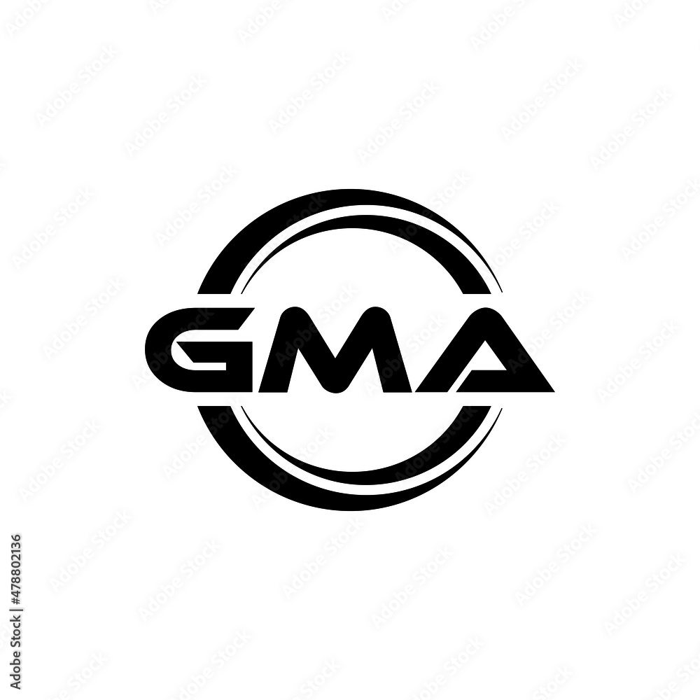 GMA letter logo design with white background in illustrator, vector ...