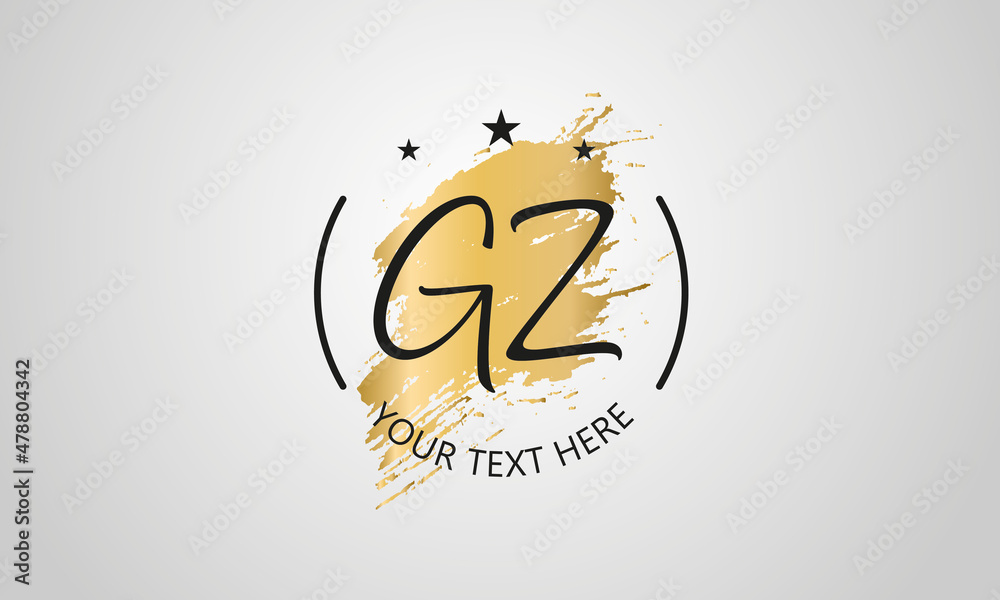 Handwritten feminine GZ letter logo vector template design Stock Vector ...
