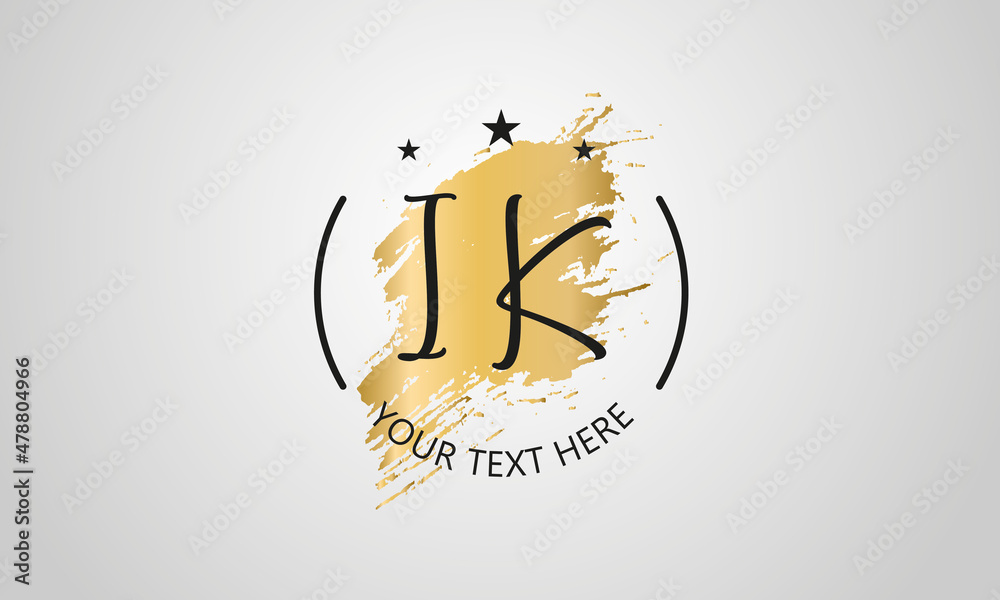 Handwritten feminine IK letter logo vector template design Stock Vector ...
