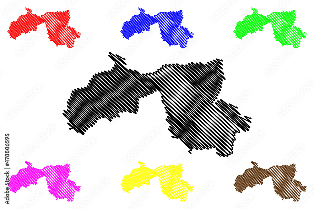 Sundergarh district (Odisha State, Republic of India) map vector ...
