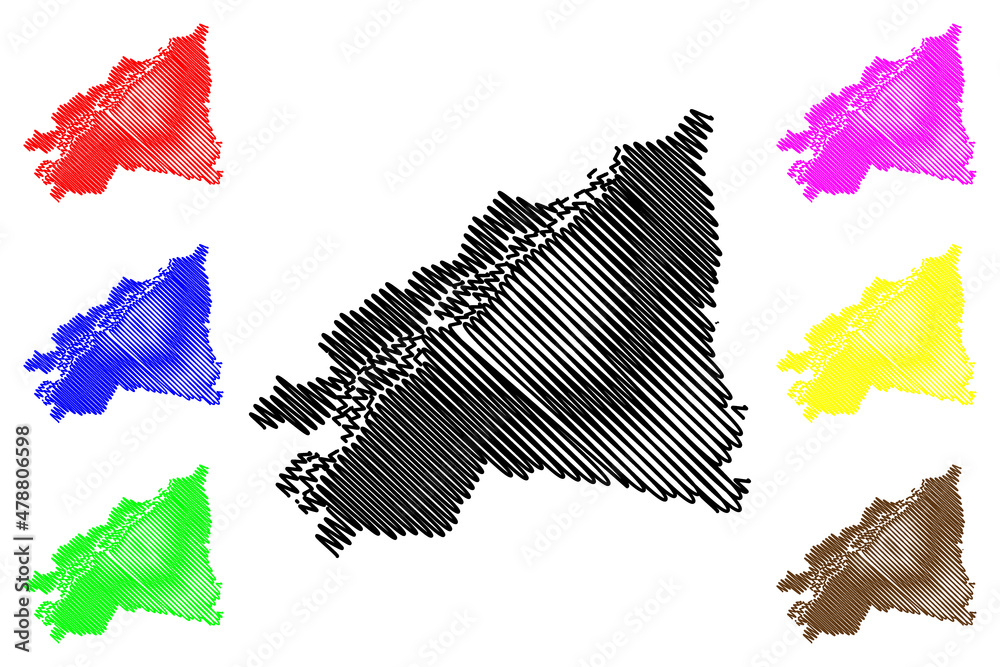 Vetor de Supaul district (Bihar State, Kosi division, Republic of India ...