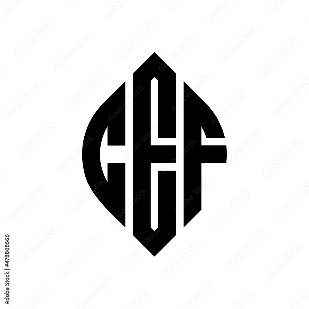 CEF circle letter logo design with circle and ellipse shape. CEF ...