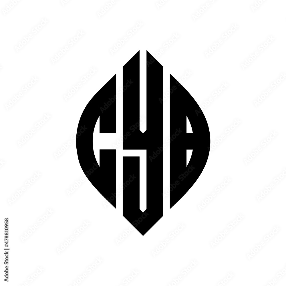CYB circle letter logo design with circle and ellipse shape. CYB ...