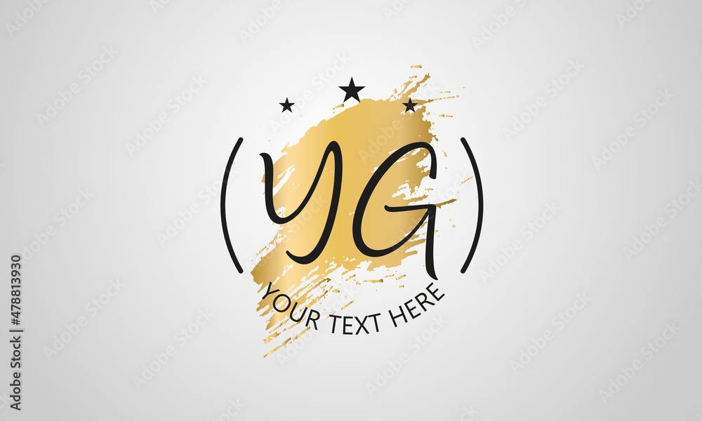 Handwritten feminine YG letter logo vector template design Stock Vector ...