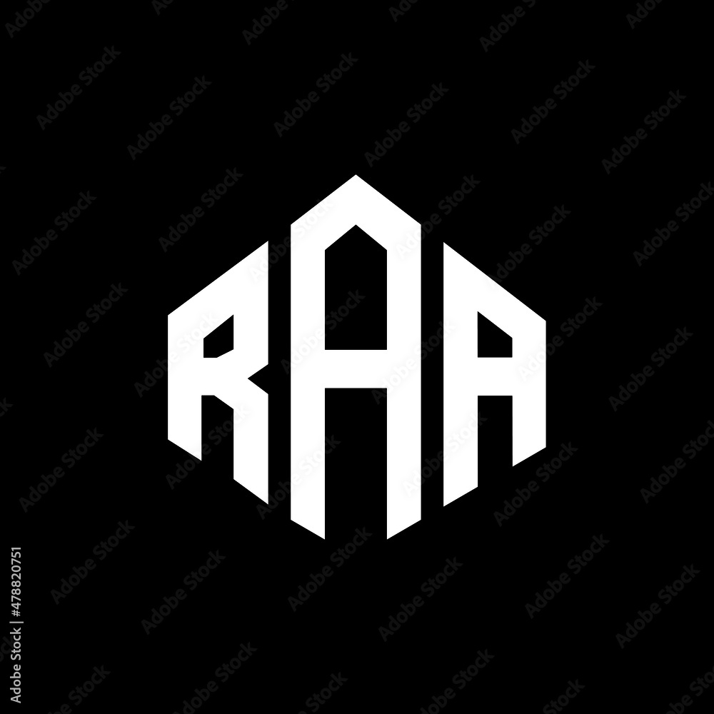 RAA letter logo design with polygon shape. RAA polygon and cube shape ...