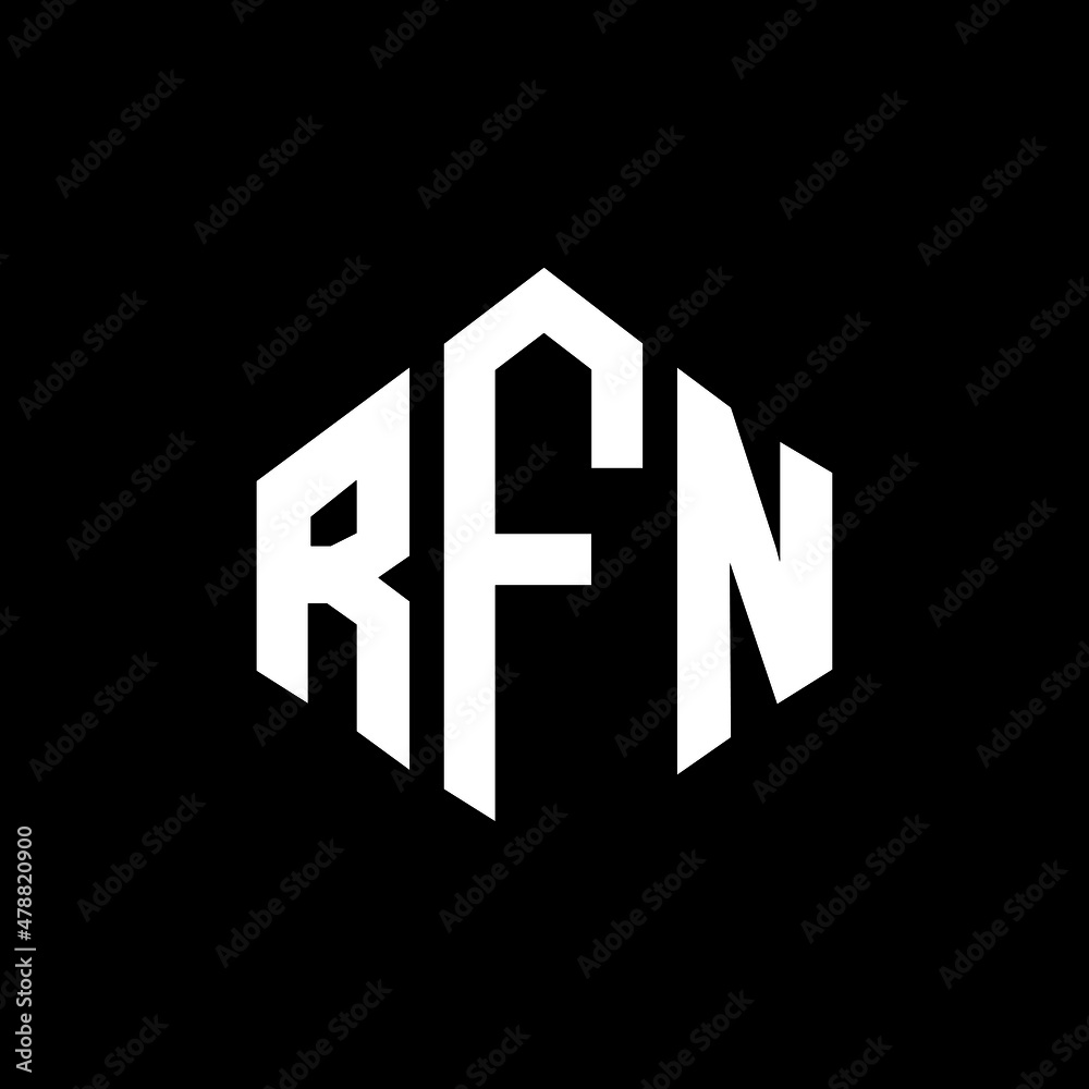 RFN letter logo design with polygon shape. RFN polygon and cube shape ...