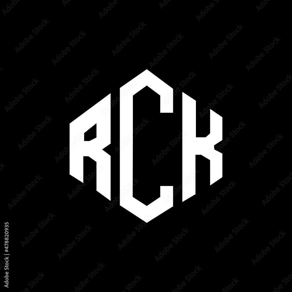 RCK letter logo design with polygon shape. RCK polygon and cube shape ...