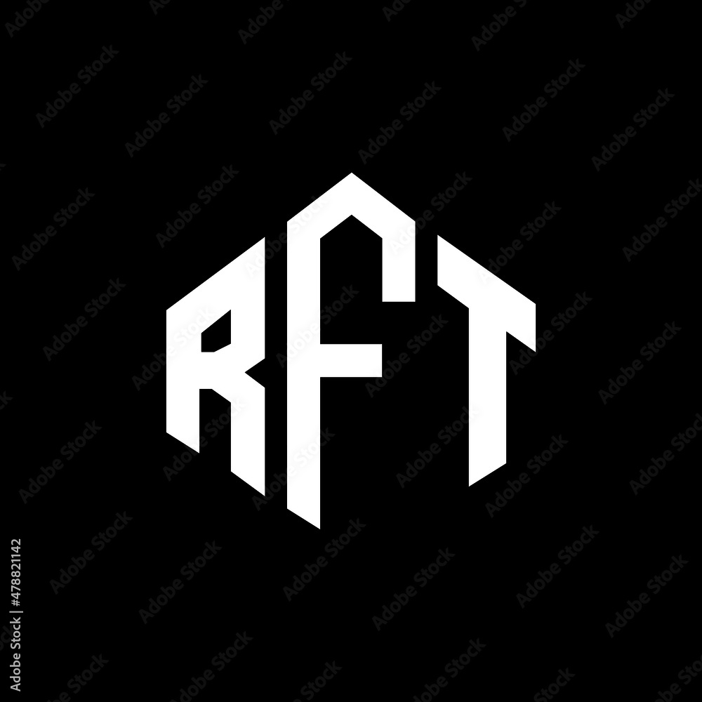 RFT letter logo design with polygon shape. RFT polygon and cube shape ...