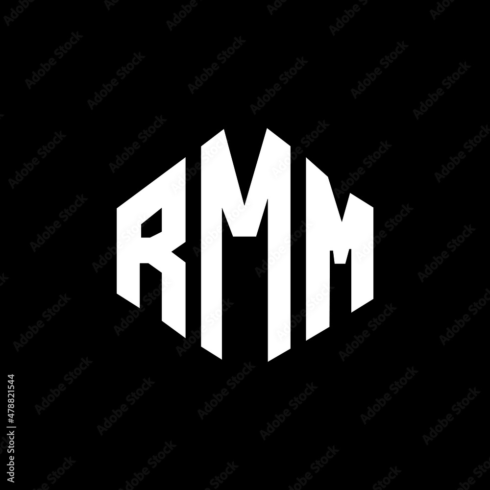 RMM letter logo design with polygon shape. RMM polygon and cube shape ...
