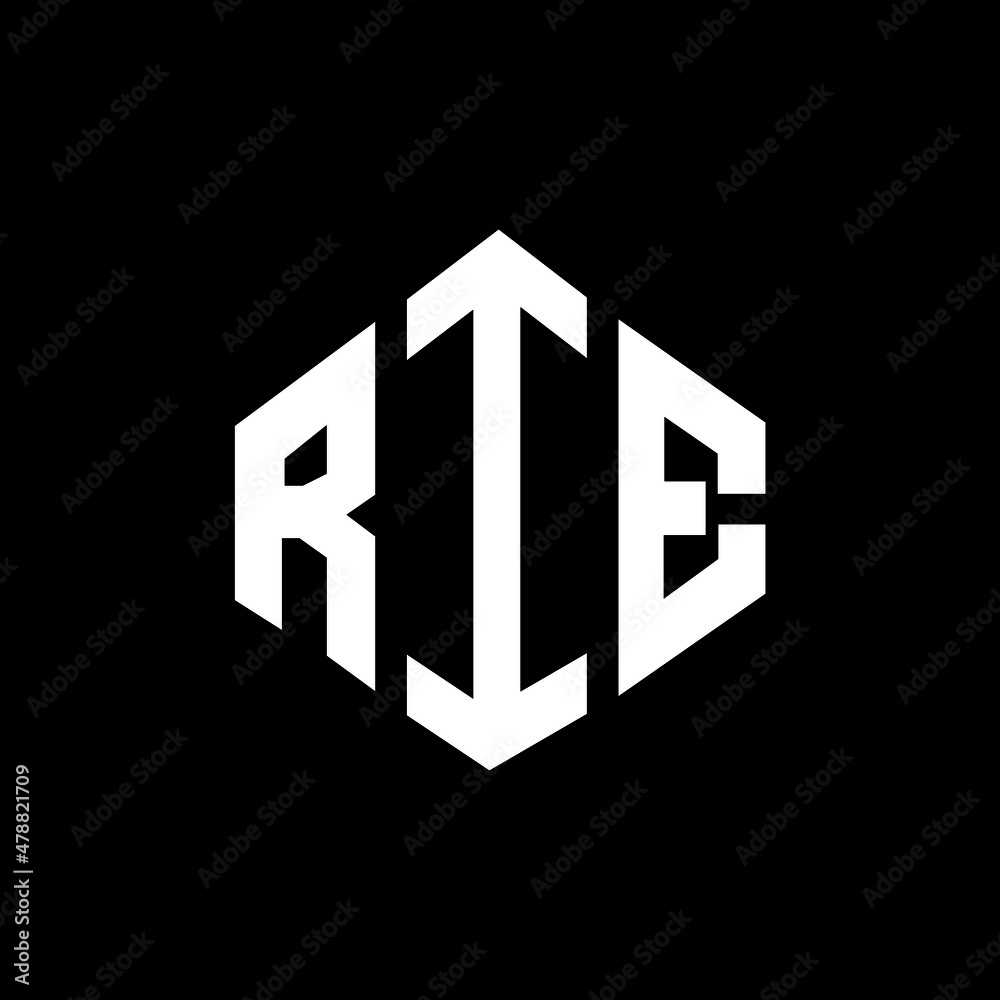 RIE letter logo design with polygon shape. RIE polygon and cube shape ...