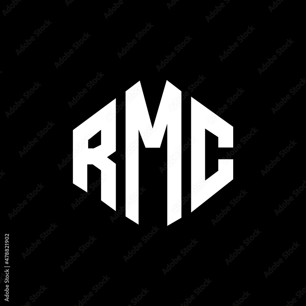RMC letter logo design with polygon shape. RMC polygon and cube shape ...