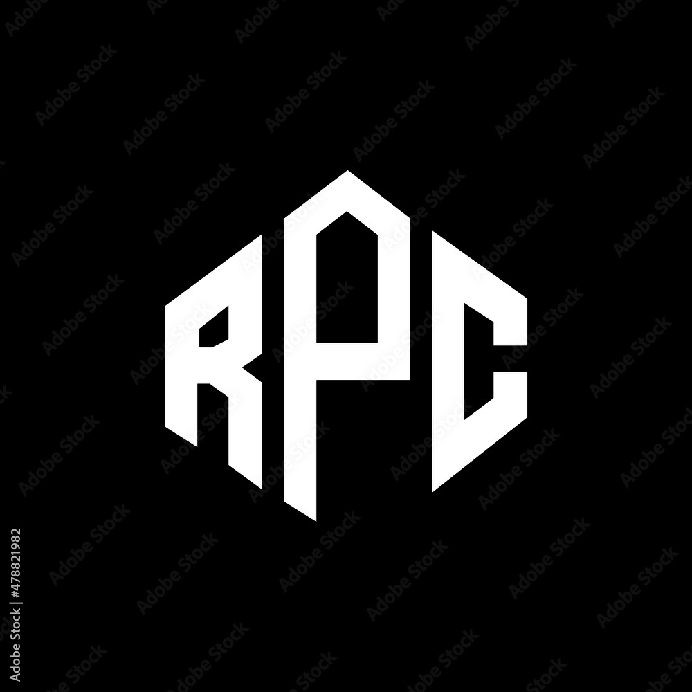 RPC letter logo design with polygon shape. RPC polygon and cube shape ...