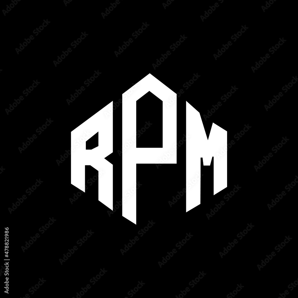RPM letter logo design with polygon shape. RPM polygon and cube shape ...