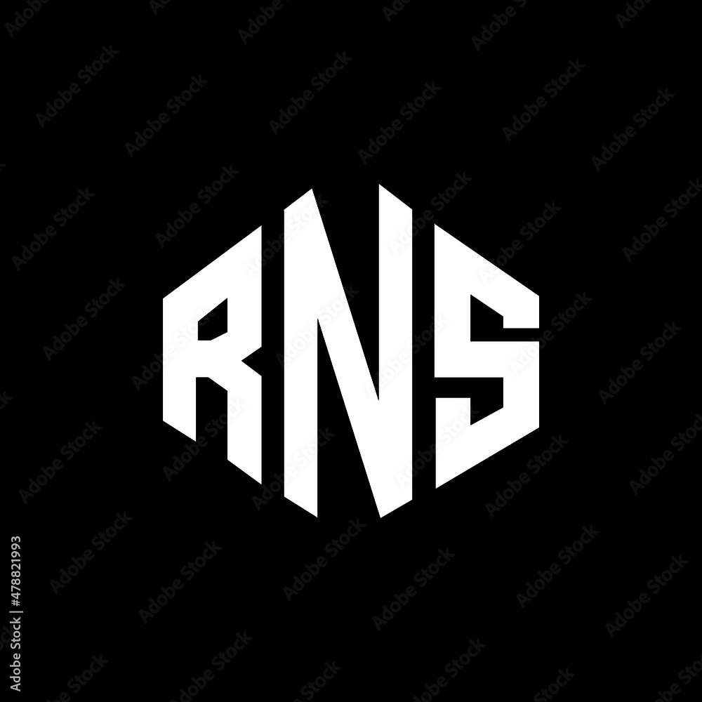 RNS letter logo design with polygon shape. RNS polygon and cube shape ...
