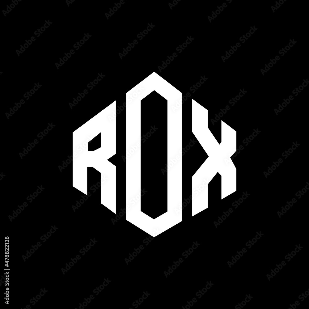 ROX letter logo design with polygon shape. ROX polygon and cube shape ...