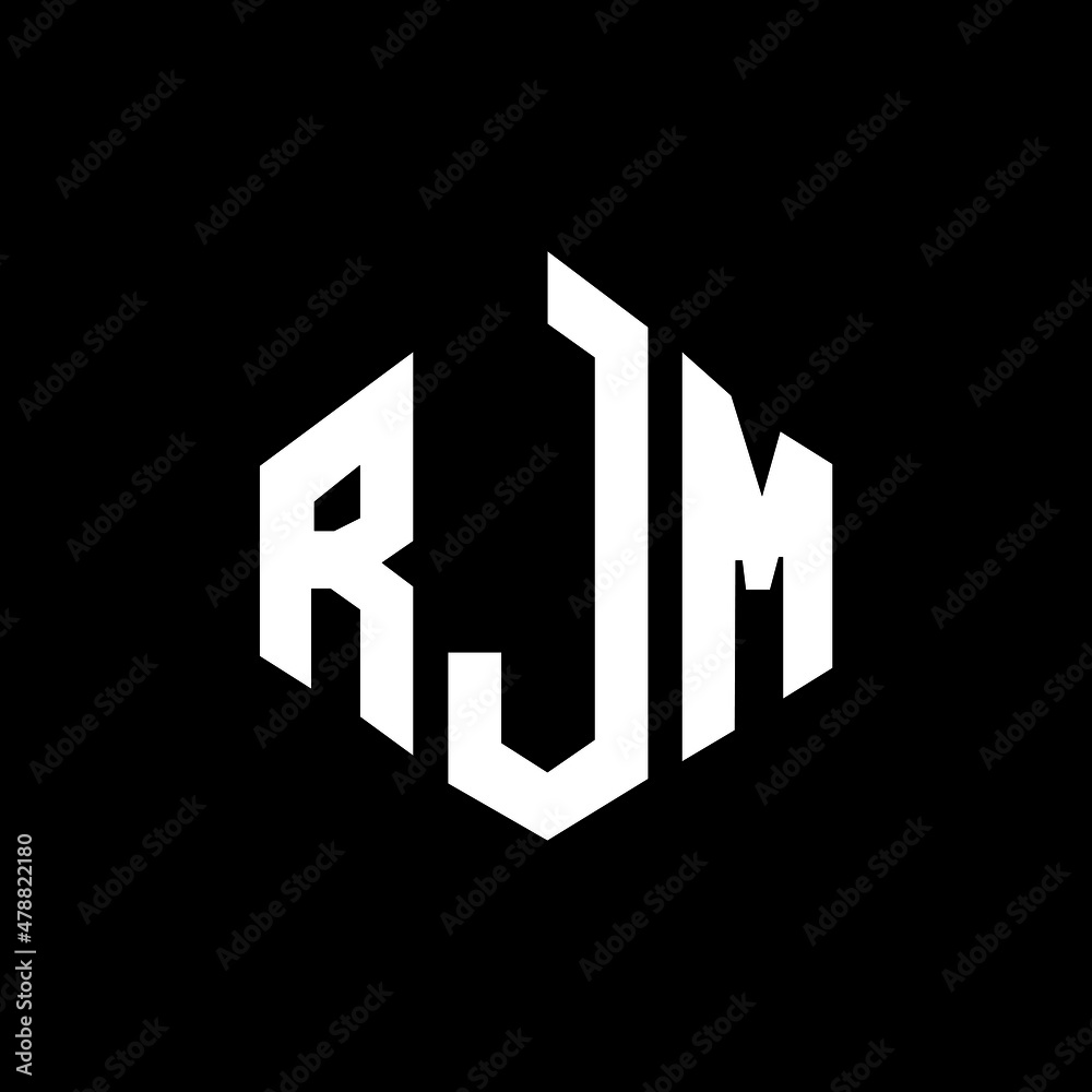 RJM letter logo design with polygon shape. RJM polygon and cube shape ...
