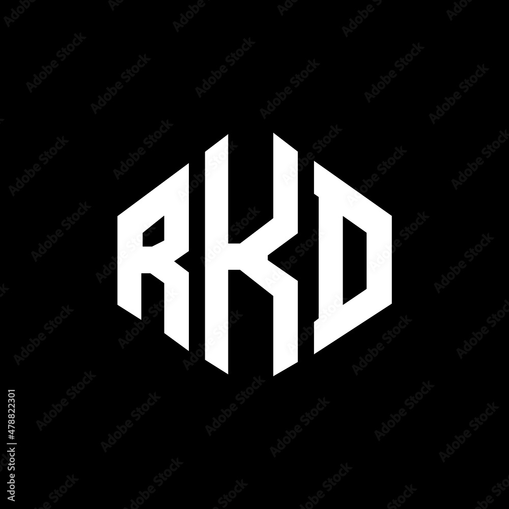 RKD letter logo design with polygon shape. RKD polygon and cube shape ...