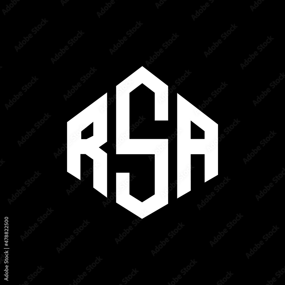 RSA letter logo design with polygon shape. RSA polygon and cube shape ...