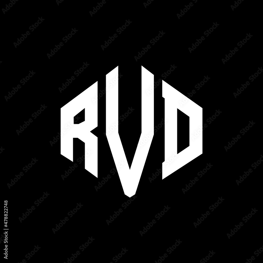 RVD letter logo design with polygon shape. RVD polygon and cube shape ...