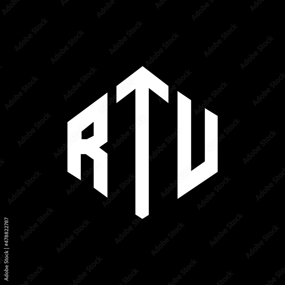 RTU letter logo design with polygon shape. RTU polygon and cube shape ...