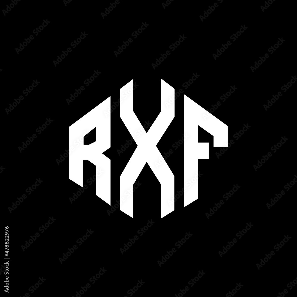 RXF letter logo design with polygon shape. RXF polygon and cube shape ...