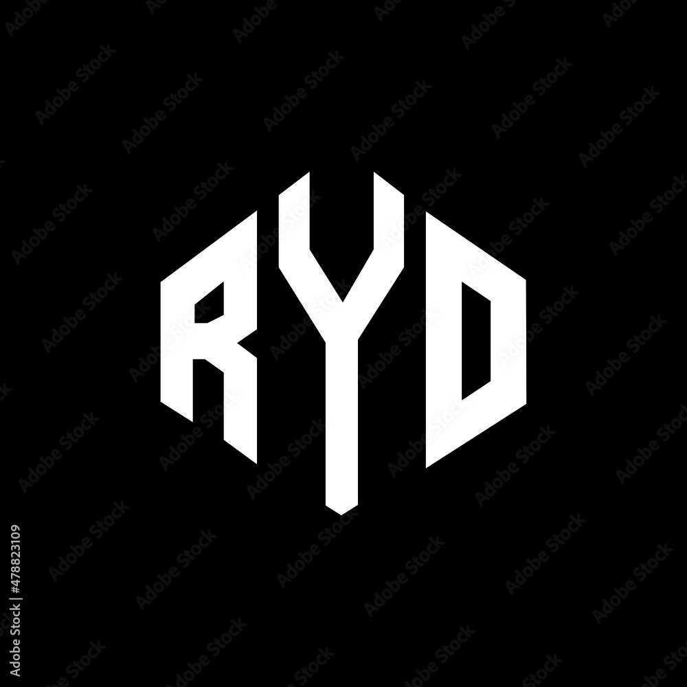 RYO letter logo design with polygon shape. RYO polygon and cube shape ...