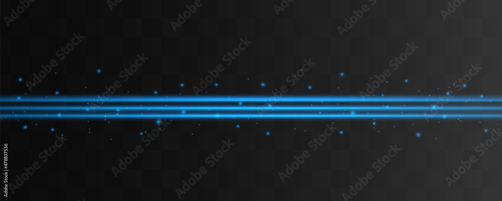 Abstract blue laser beam. Transparent isolated on black background ...