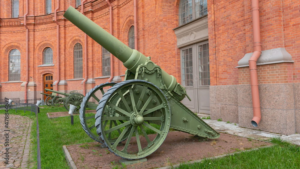 6-inch siege cannon, model 1877, at the site of the artillery museum in ...
