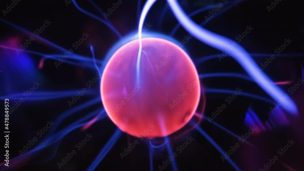 Working plasma globe or plasma lamp is a clear glass ball filled with a ...
