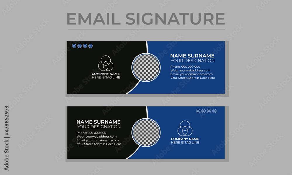 Corporate Email Signature Design With Black And Blue, Corporate Mail ...
