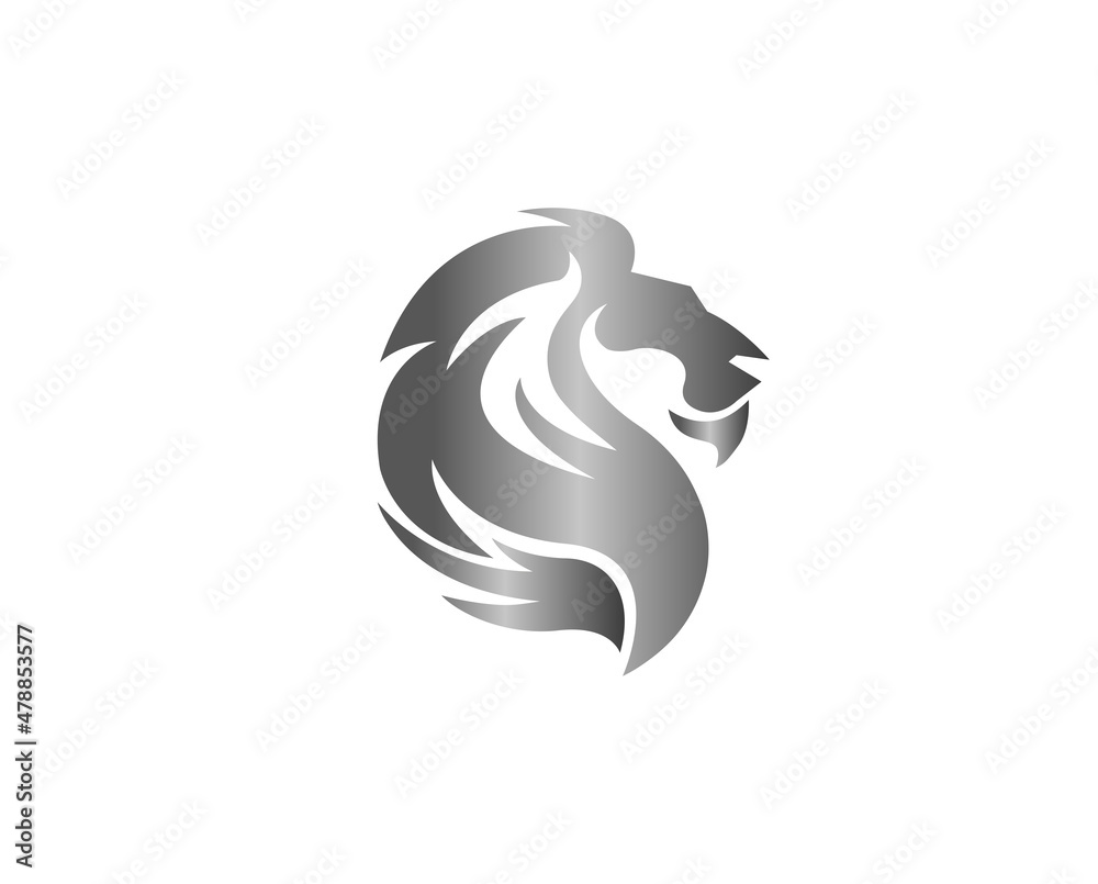 creative metal lion head silver logo vector design symbol Stock Vector ...