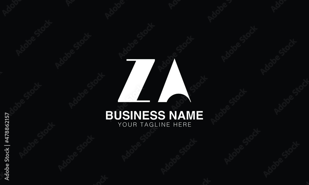 ZA initials monogram letter text alphabet logo design Stock Vector ...