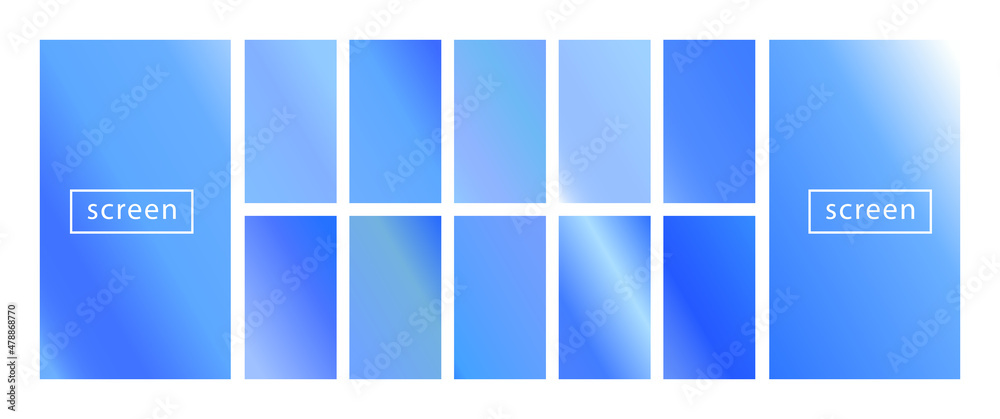 Mobile screen lock display collection of colorful backgrounds in trendy ...